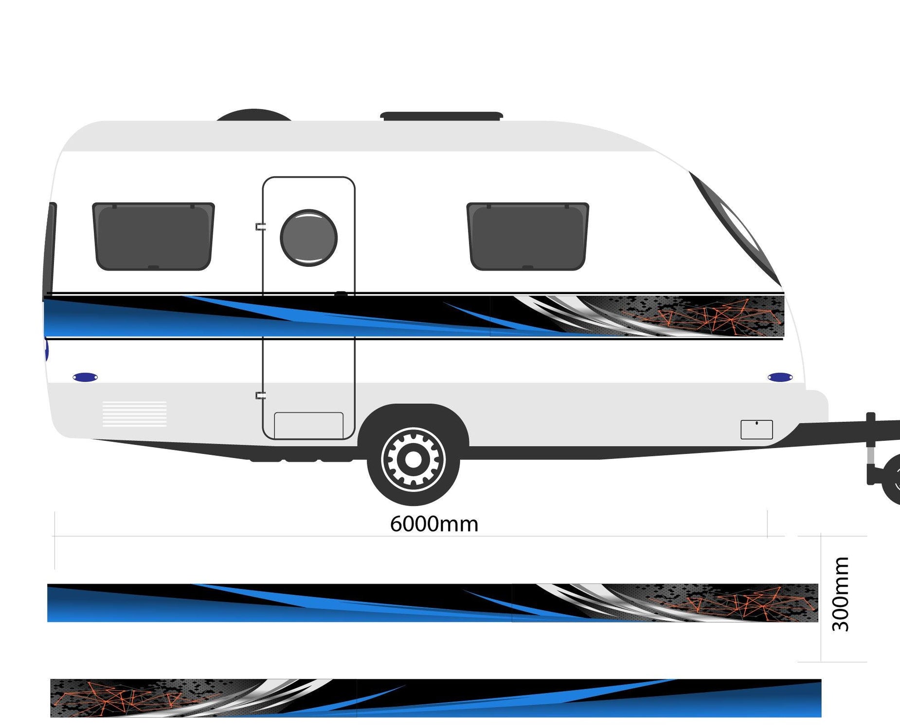 Custom Stripes decals for RVs, Motorhomes, Caravans, Boats Campervan ...