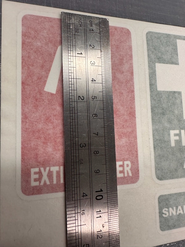 First aid, fire extinguisher, snake bite kit sticker for vehicles and ...