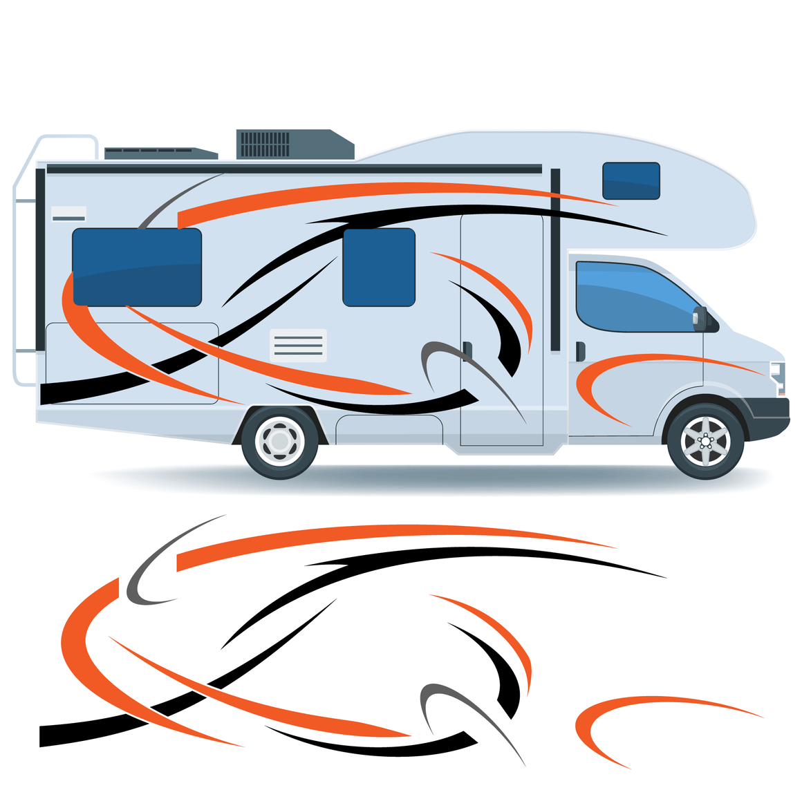 Custom Stripes decals for RVs, Motorhomes, Caravans, Boats Campervan ...