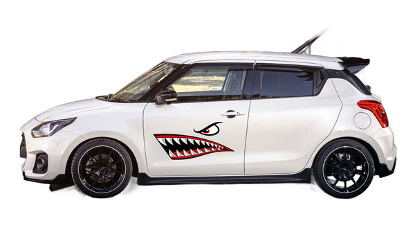 Angry shark teeth and eye sticker decal for car boat bike – Mega ...