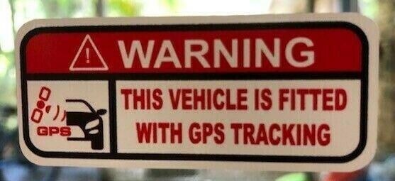 4 x SMALL GPS Tracking warning sticker tracking | Mega Sticker Store