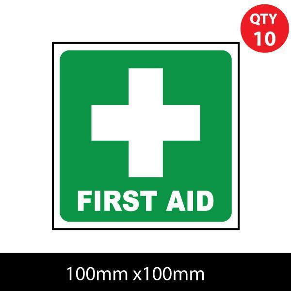 FIRST AID DECAL STICKERS WARNING DECALS | Mega Sticker Store