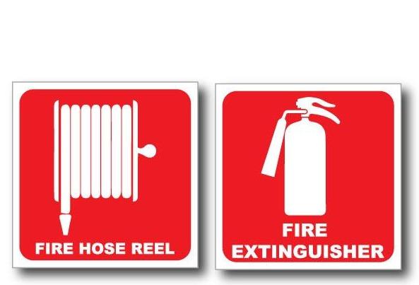 Fire Hose Reel & Fire Extinguisher Sticker sign decal – Mega Sticker Store
