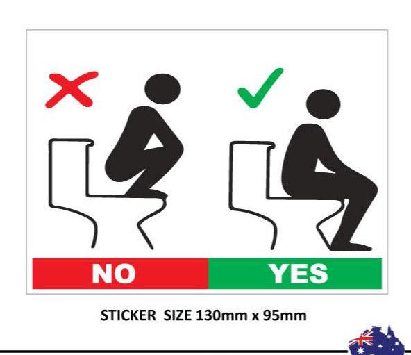No Standing Squat on toilet seat Sticker warning sticker | Mega Sticker ...