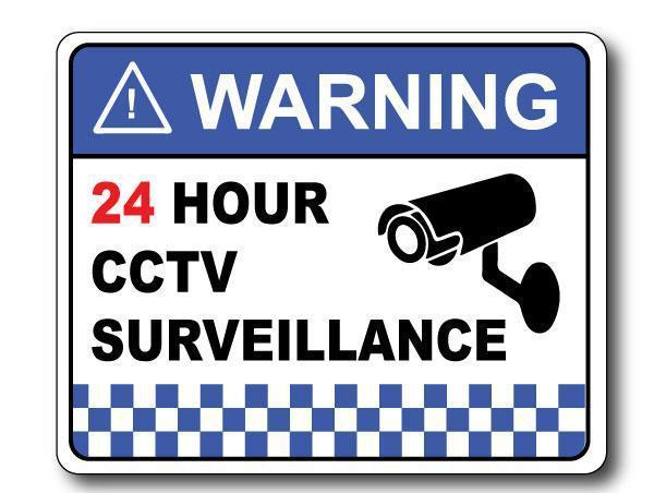 Warning Stickers Security camera surveillance warning-CCTV Blue – Mega ...